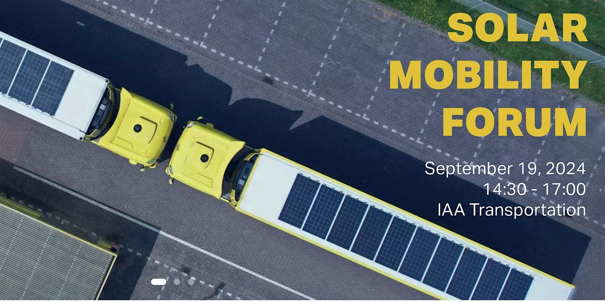 Solar Mobility Forum 2024 | Convention Center, Hannover, NI | September ...