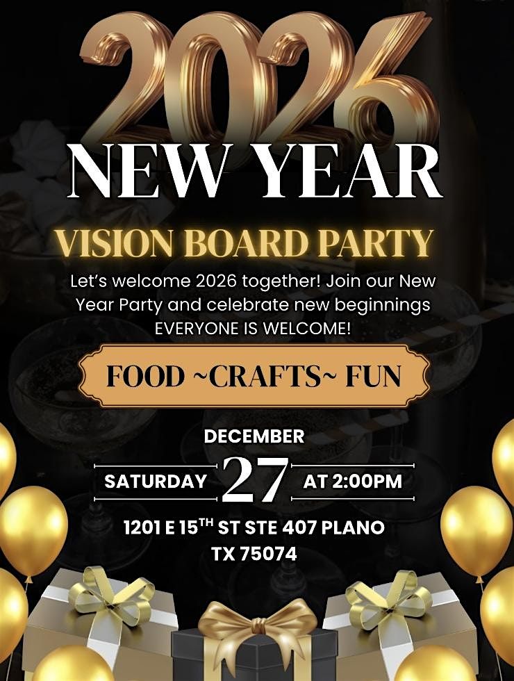 2026 New Year Vision Board party! at 1201 E 15th St ste 407, Plano on ...