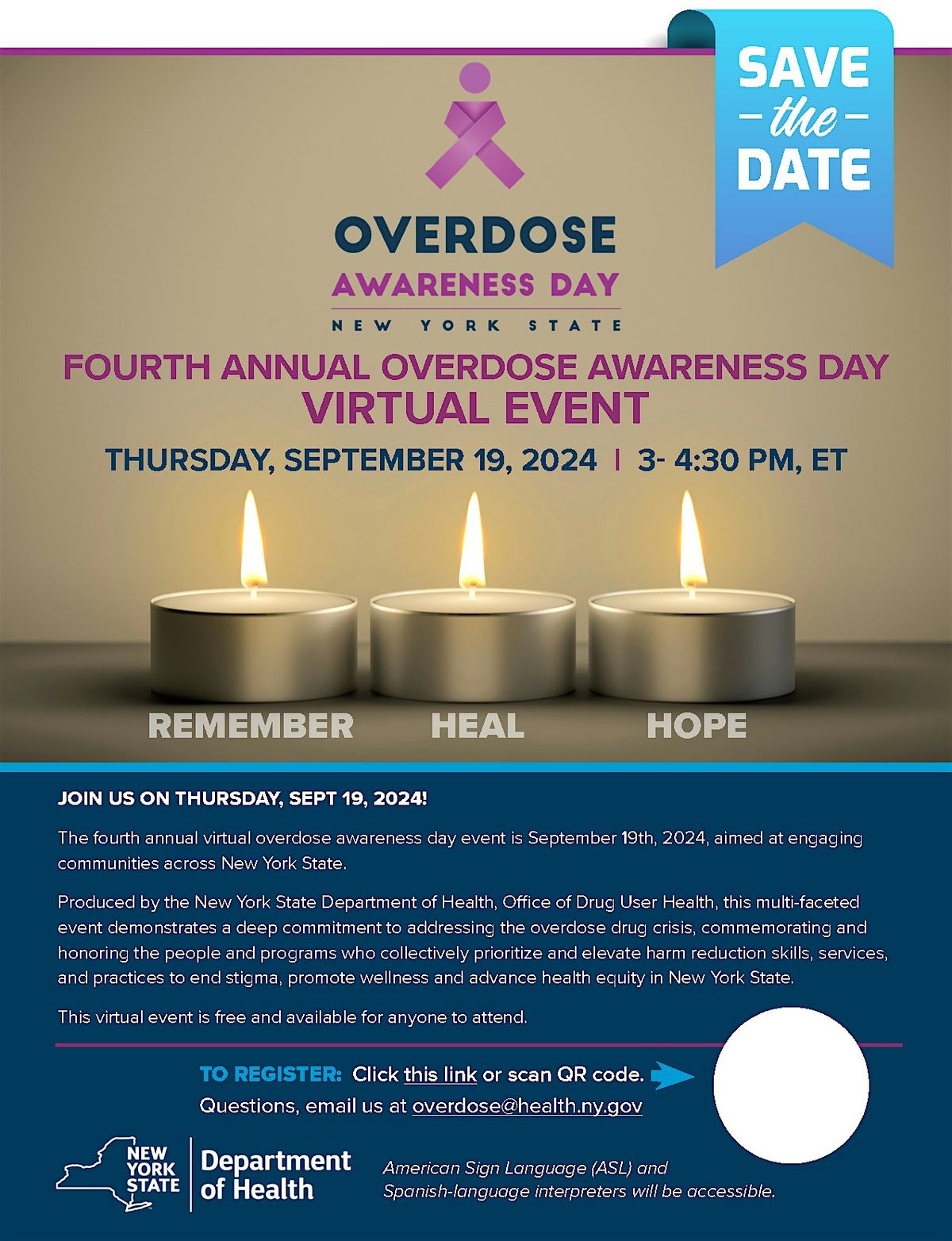 New York State Overdose Awareness Day 2024 | Online | September 19, 2024
