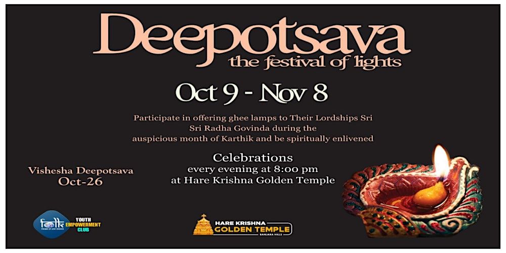Deepotsava-The festival of lights at Hare Krishna Golden Temple ...