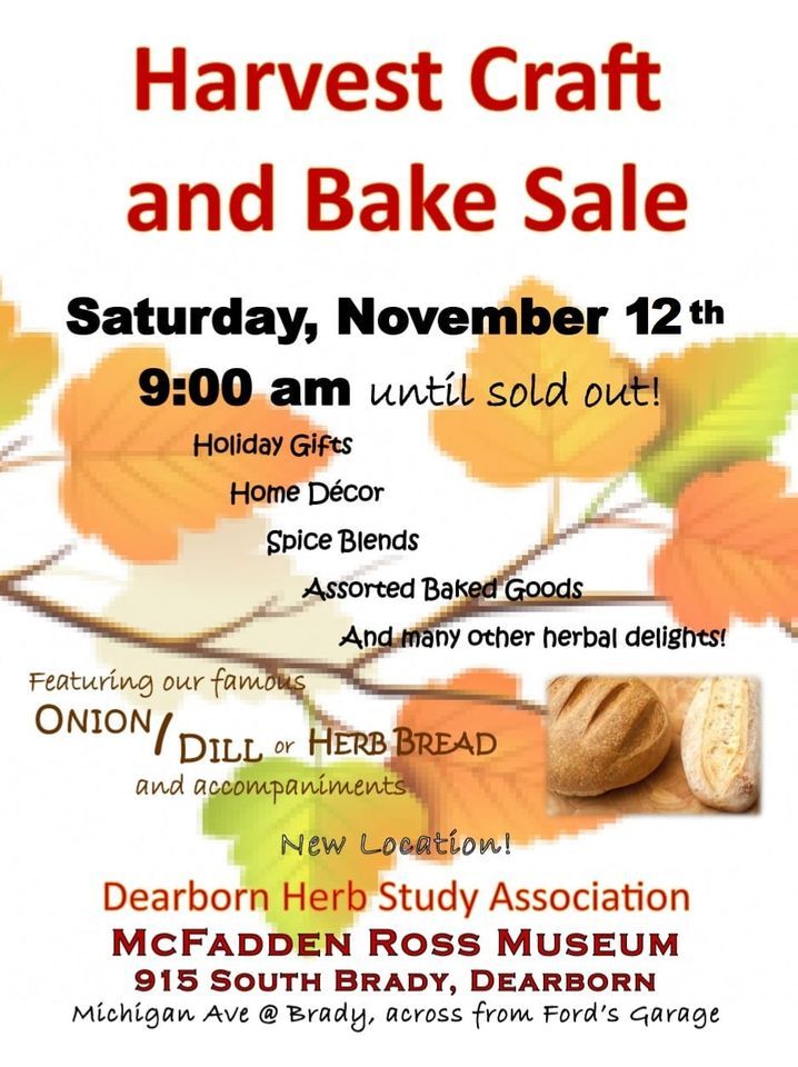 Herb Study Association Harvest Craft and Bake Sale at Dearborn ...