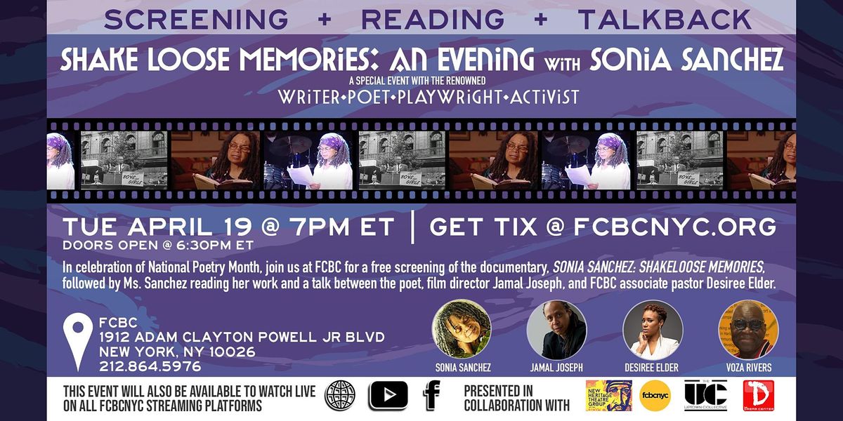Shake Loose Memories: An Evening with Sonia Sanchez | First Corinthian ...