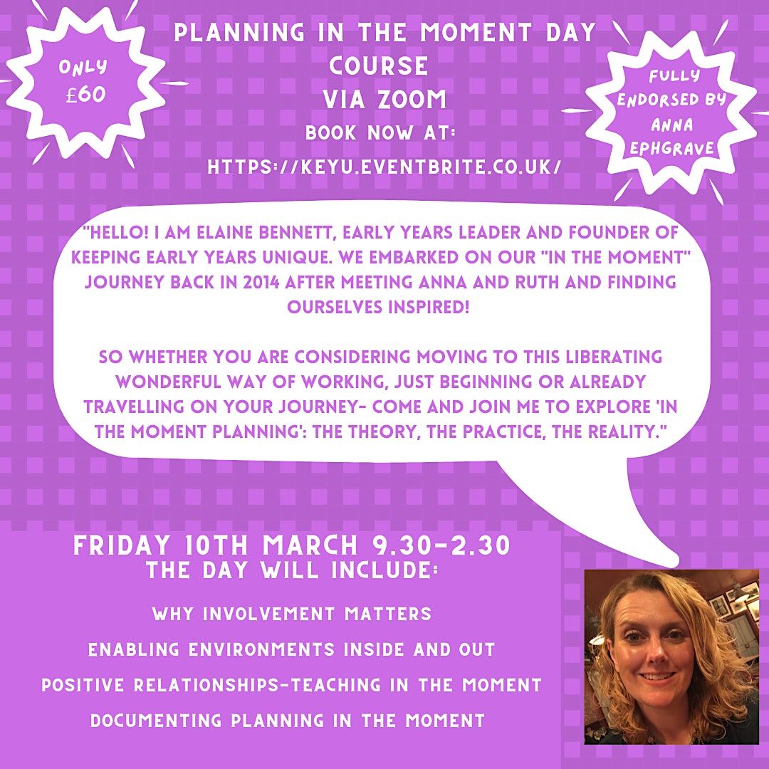 Planning in the moment day course- with Elaine Bennett ( via zoom ...