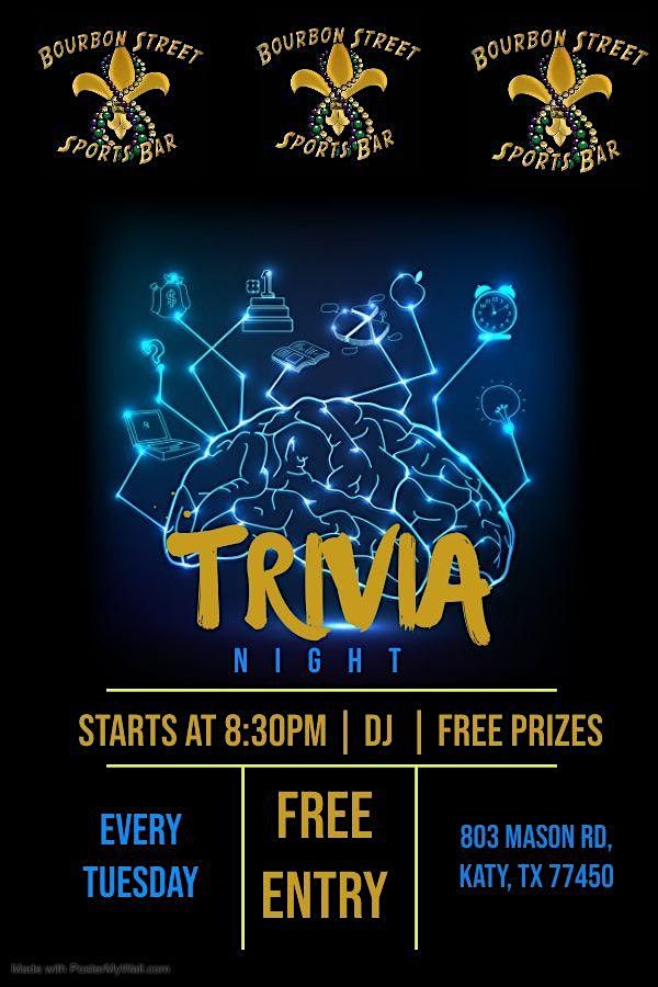 Bourbon Street Trivia Nights at Bourbon Street Sports Bar, Katy on 18th ...