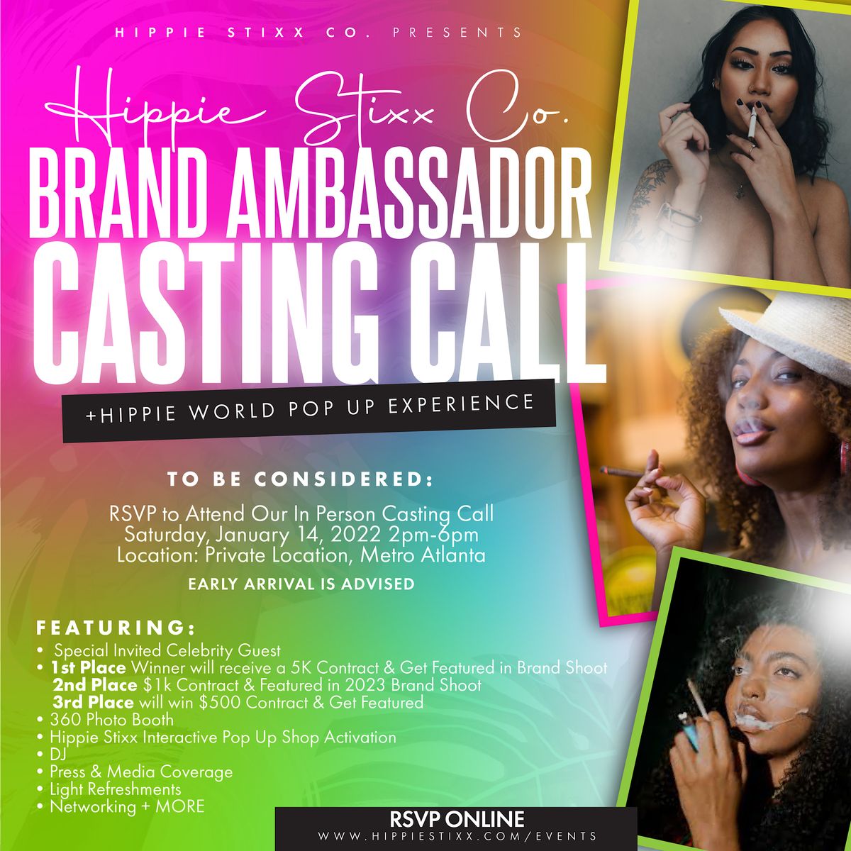 Brand Ambassador Casting Call + Hippie World Pop Up Experience ...