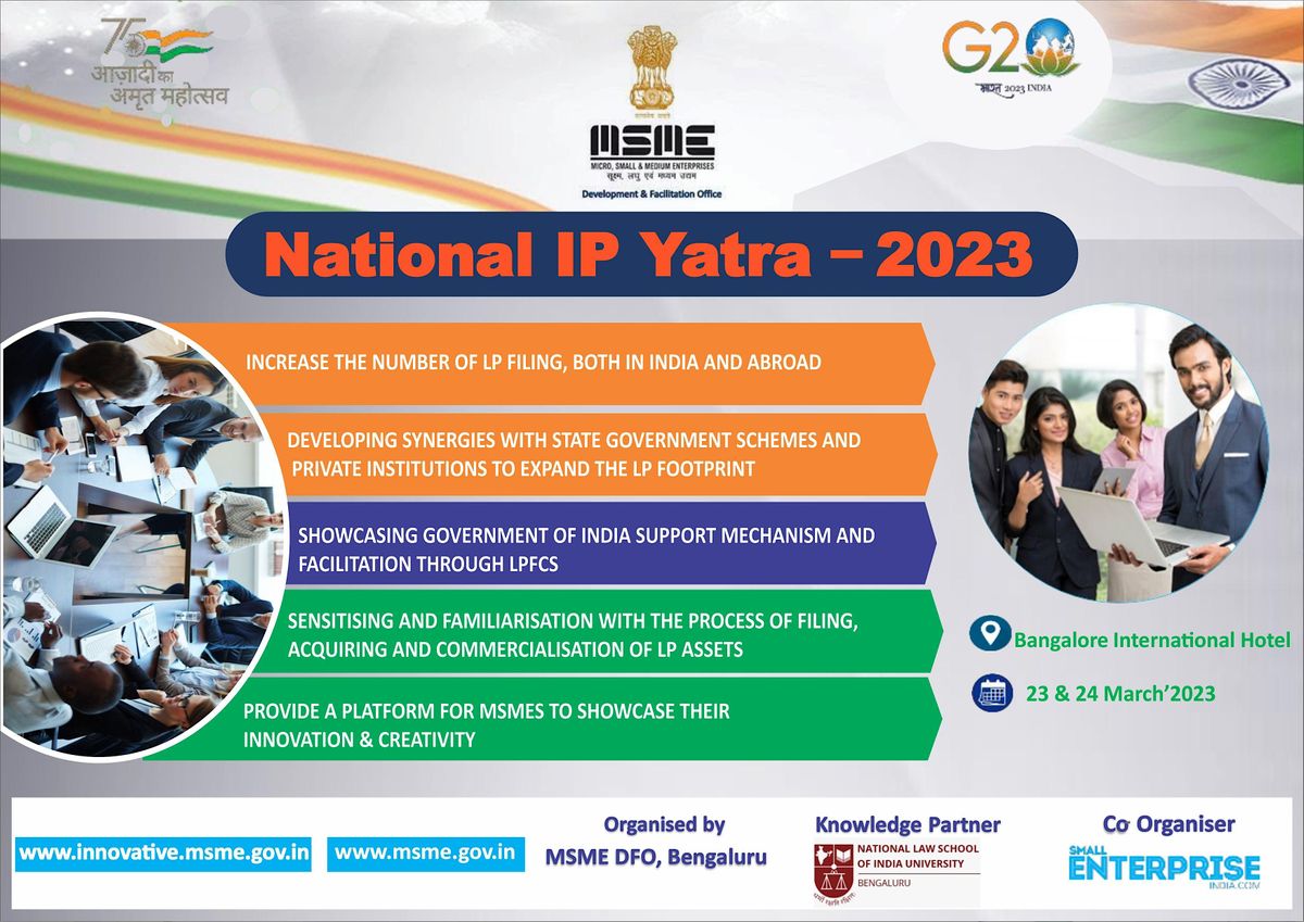 MSME National IPR Summit 2023 | Nalapad's Hotel Bangalore International ...