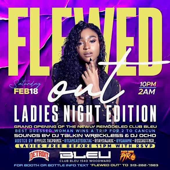 Return Of Club Bleu (Flewed Out) Ladies Free B411 With Rsvp | Bleu ...