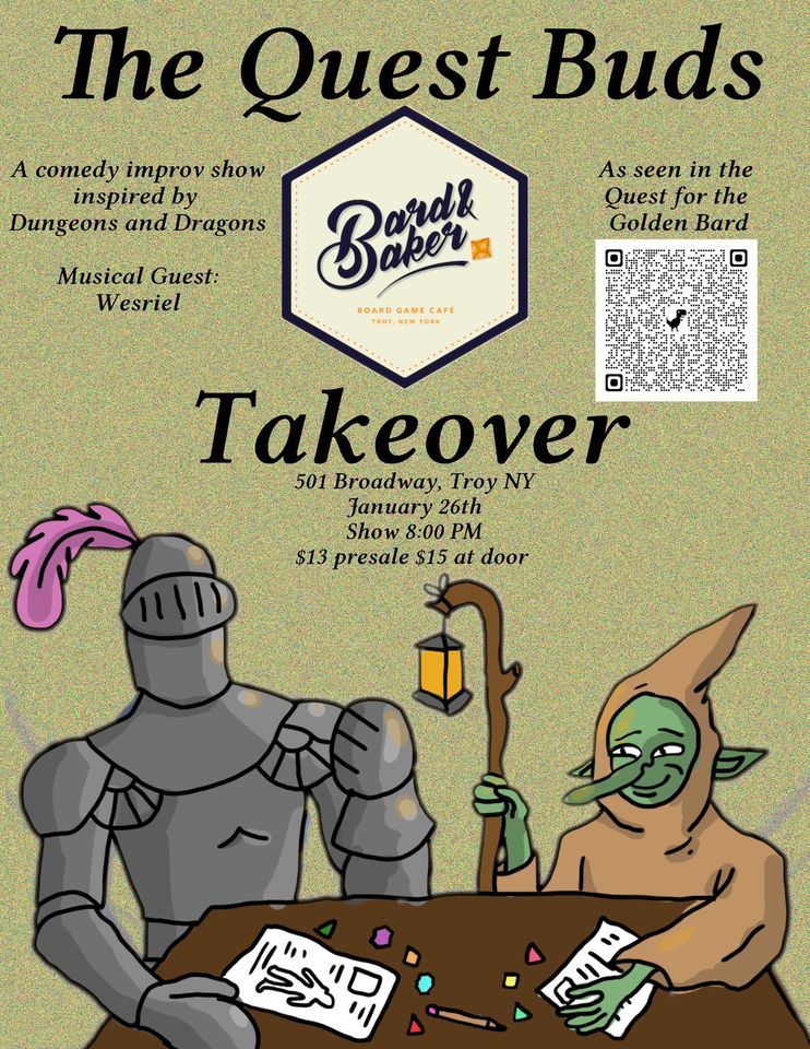 The Quest Buds: A D&D Comedy Improv Show | Bard & Baker Board Game Cafe ...