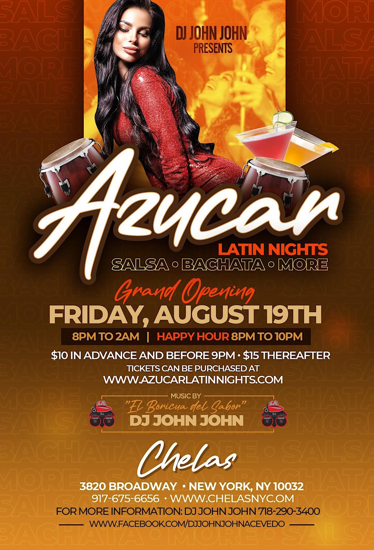 AZUCAR Latin Nights at Chelas - Grand Opening | Chelas, New York, NY ...