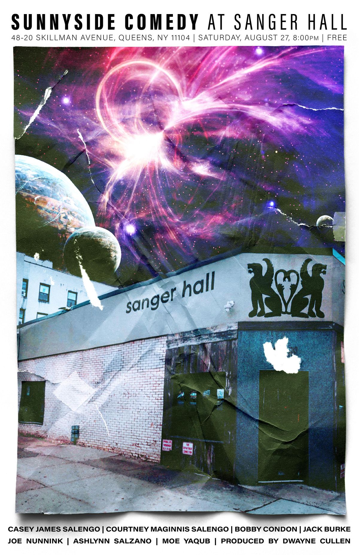 Sunnyside Comedy @ Sanger Hall | Sanger Hall, Queens, NY | August 27, 2022