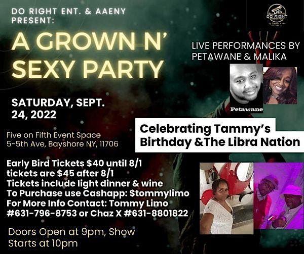 Grown N Sexy Party R&B Show at 5 5th Ave, Bay Shore on 24th September, 2022