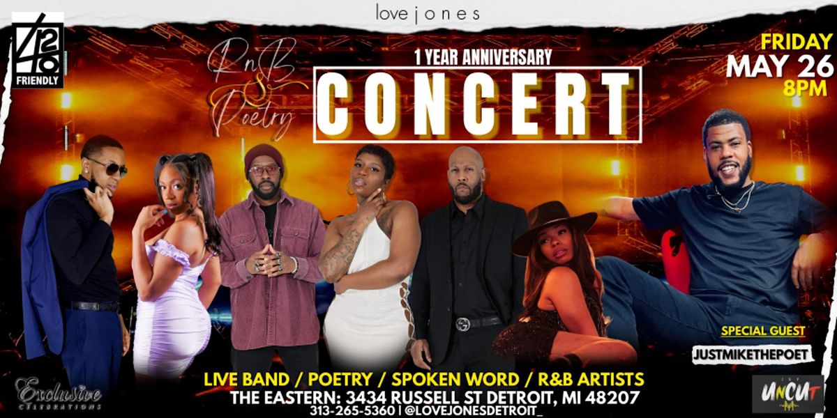 Love Jones - R&B and Poetry | The Eastern, Detroit, MI | July 28 to July 29