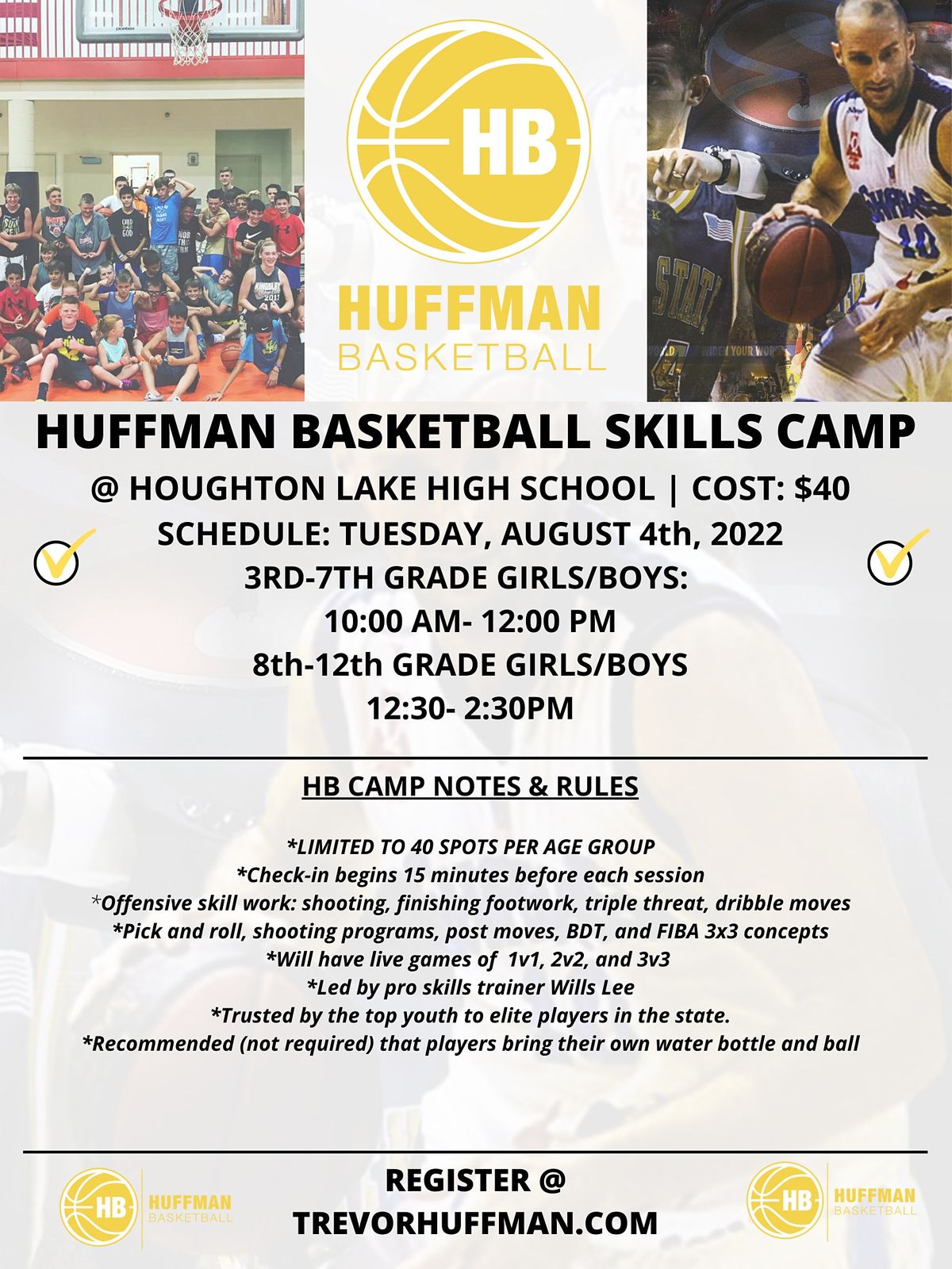 HOUGHTON LAKE HUFFMAN BASKETBALL SKILLS CAMP WITH WILLS LEE + JAYDEN ...