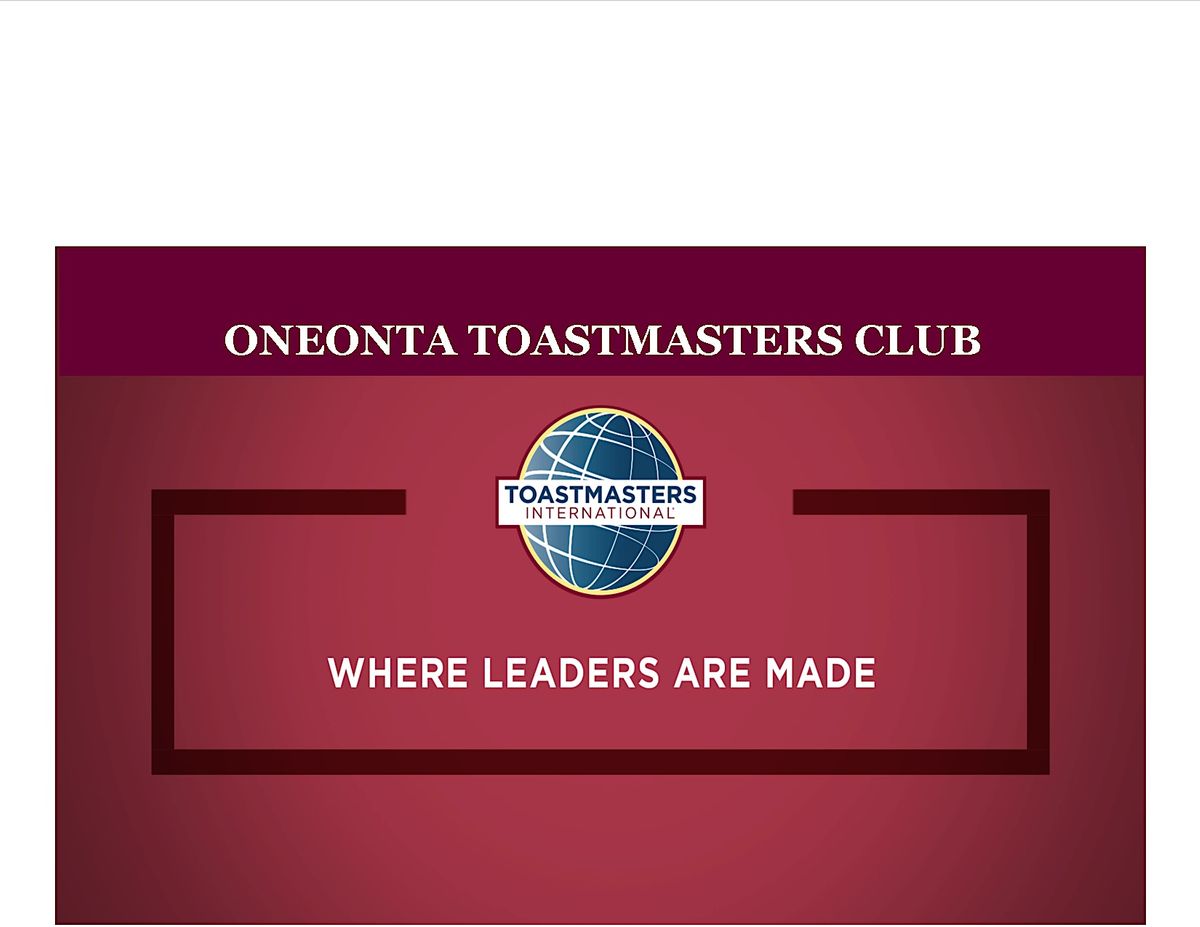 Oneonta Toastmasters Club - Where Leaders Are Made at Green Earth ...