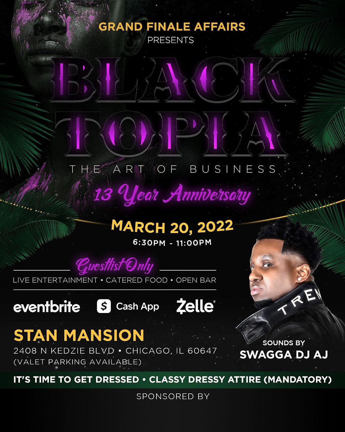Grand Finale Affairs 13 year Anniversary Black Topia Event | Stan Mansion, Chicago, IL | March ...