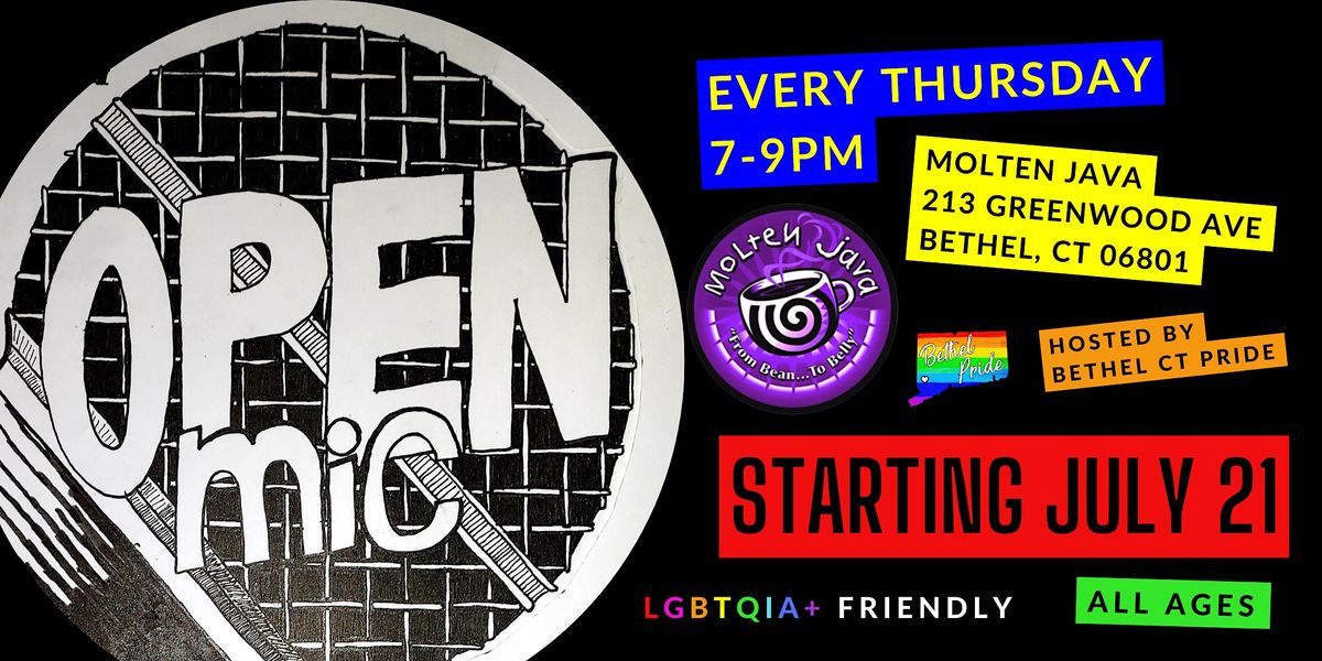 Open Mic Night - Hosted by Bethel CT Pride & Molten Java at Molten Java, Bethel on 8th September ...