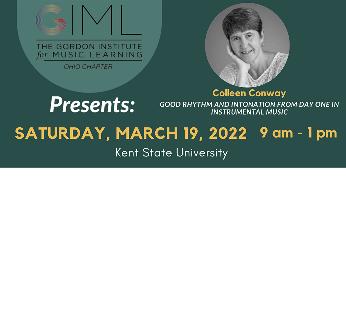 Ohio GIML Presents: Colleen Conway - Spring 2022 Workshop | The Kent ...