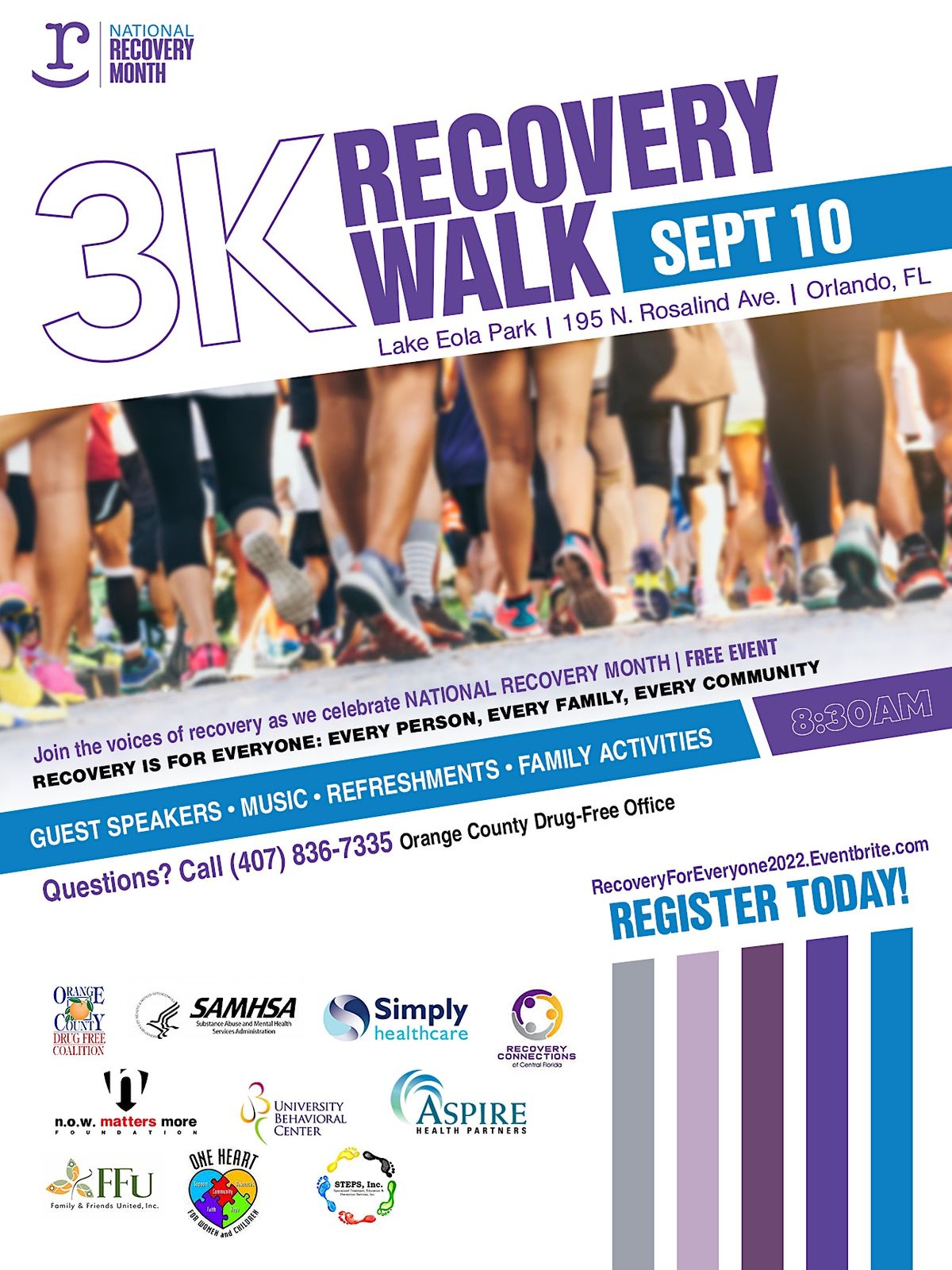Recovery 3K Walk Celebration at Lake Eola Park, Orlando on 10th ...