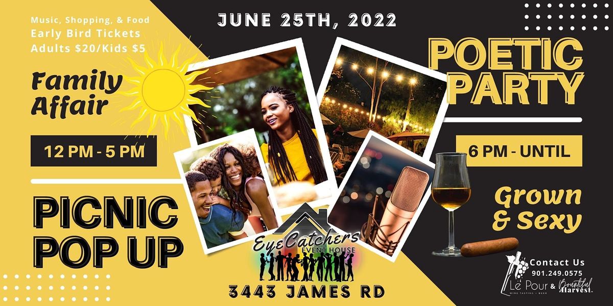 Picnic Pop Up/Poetic Party at Eye Catchers Event House, Memphis on 25th ...