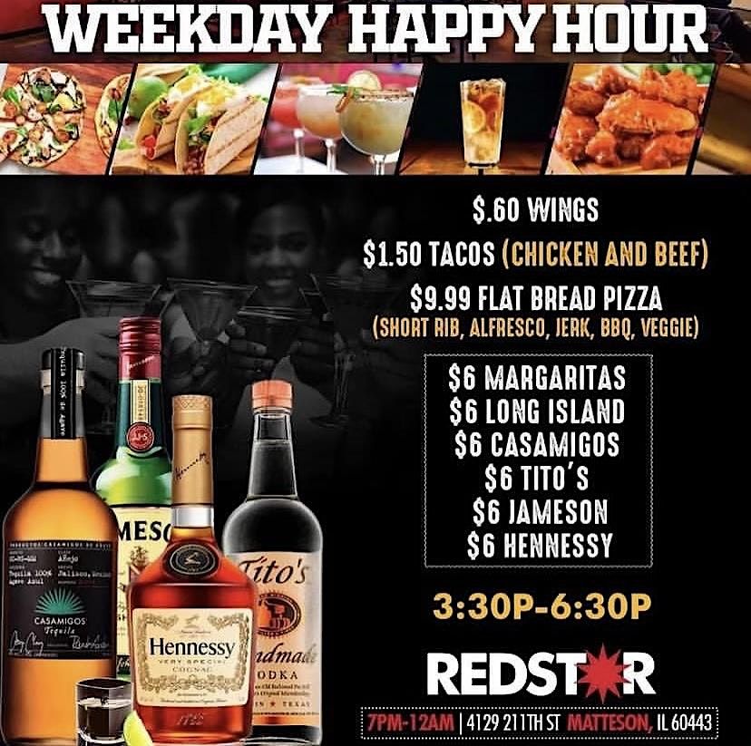 WEEKDAY HAPPY HOUR | Red Star Matteson | December 5, 2022