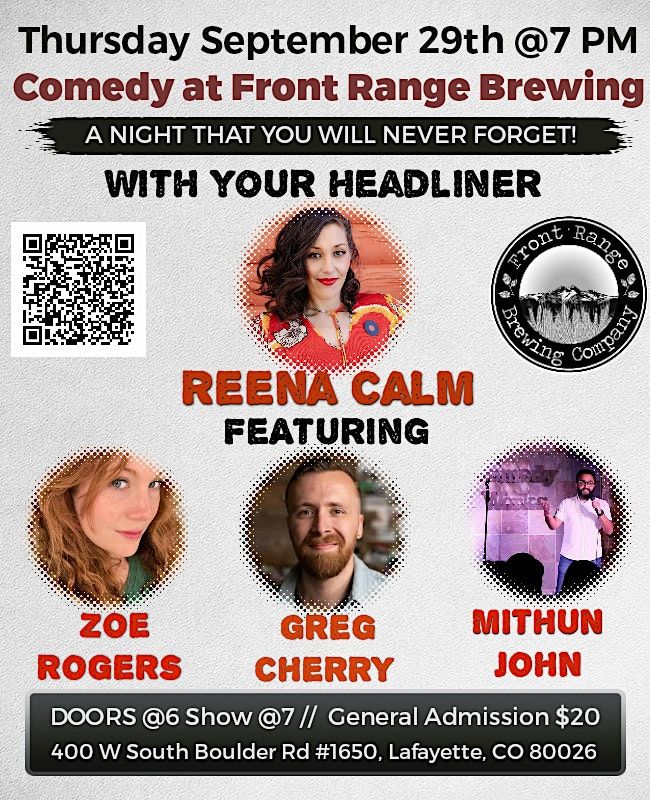Comedy Night At Front Range Brewing Company | Front Range Brewing ...