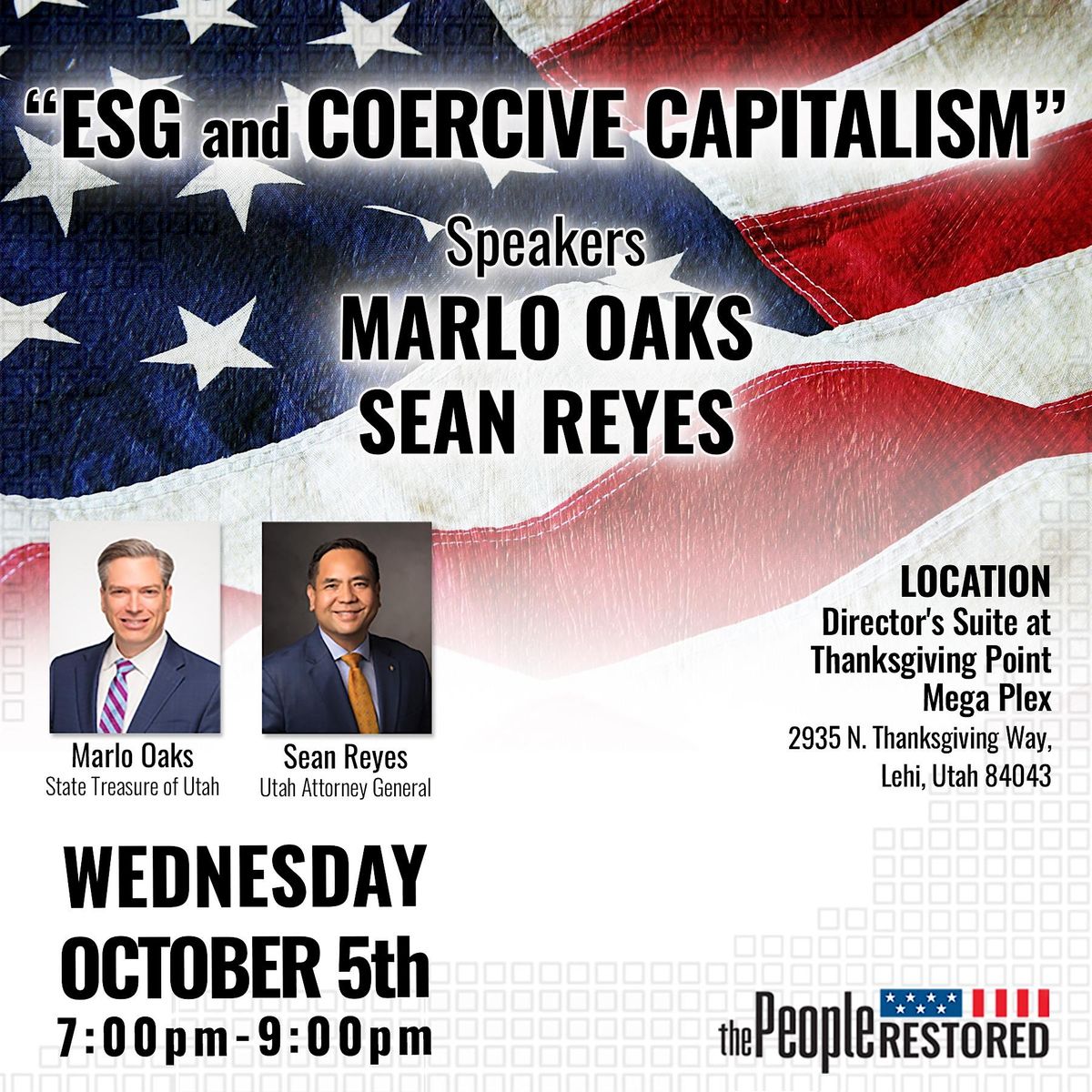 “ESG and COERCIVE CAPITALISM” Speakers MARLO OAKS, SEAN REYES | 2935 N ...