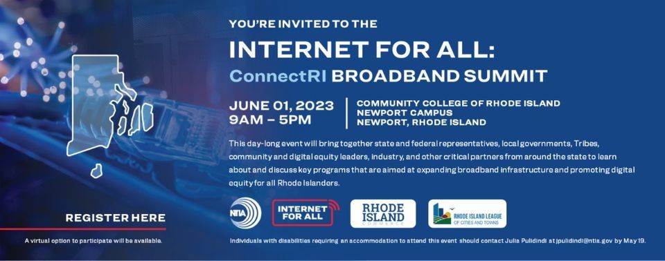 Broadband Summit in Newport, RI hosted by RI Commerce, NTIA, and the RI ...