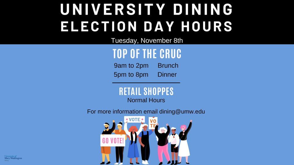 Election Day Hours | University of Mary Washington, Fredericksburg, VA ...