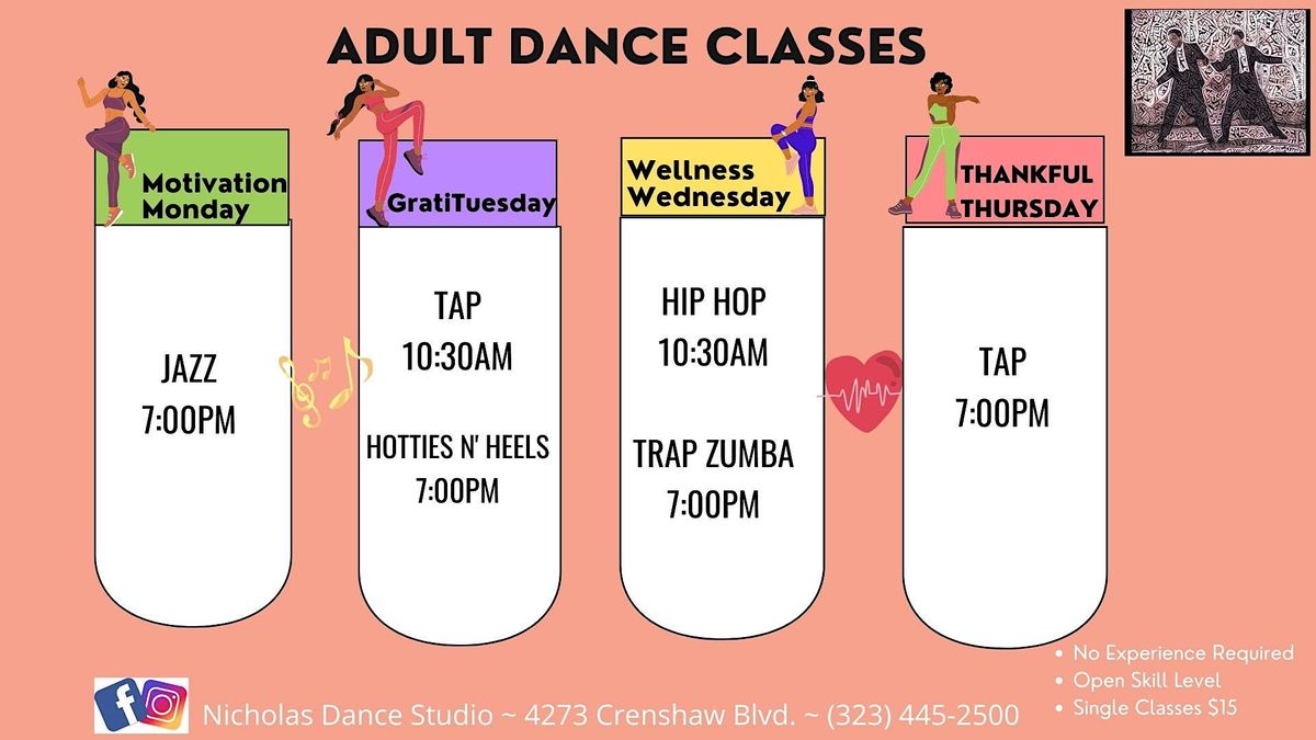 Adult Dance Classes | Nicholas Dance Studio, Los Angeles, CA | December 22, 2022