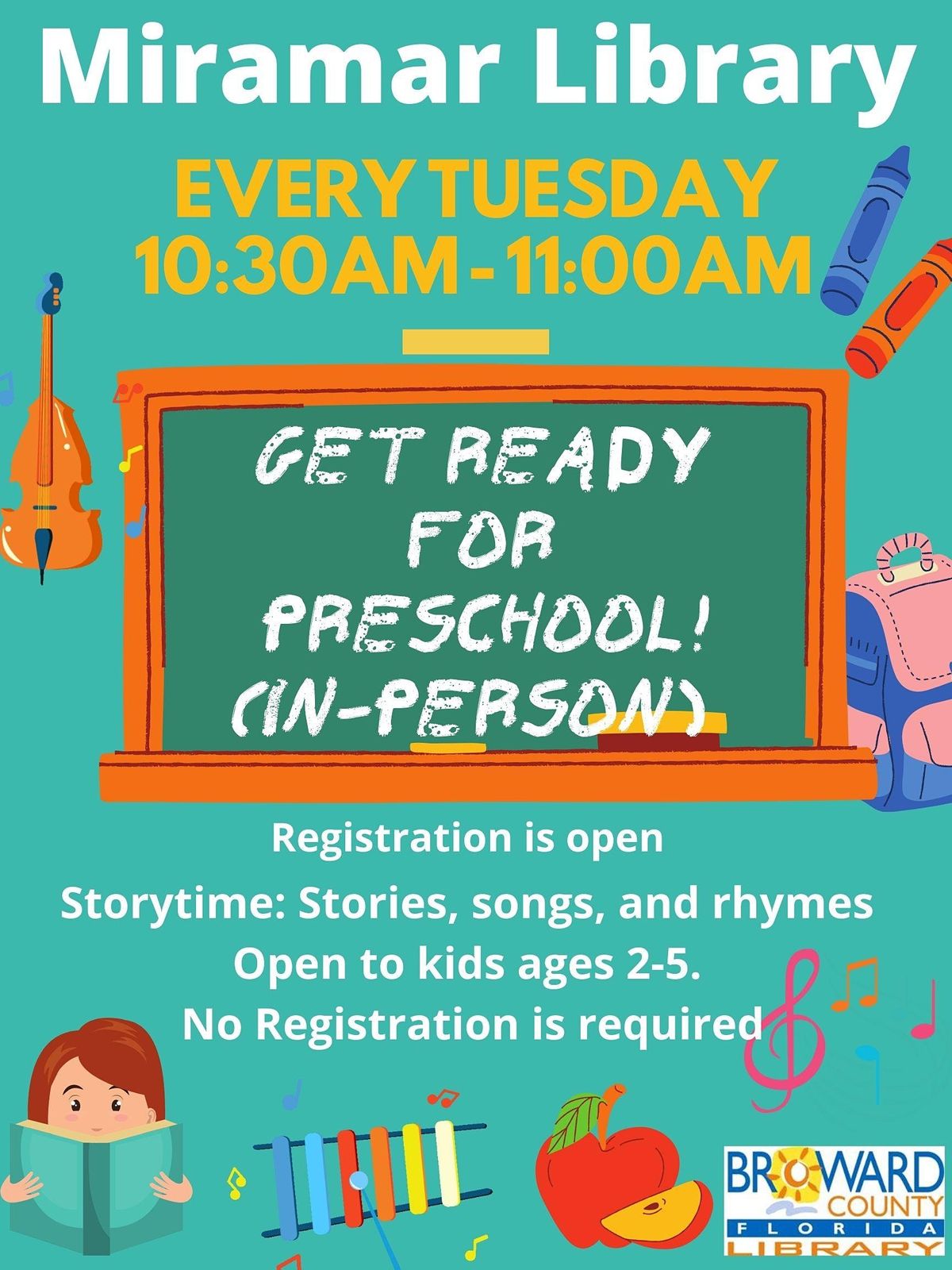 Get Ready for Preschool (In-Person) at Miramar Library on 26th July, 2022