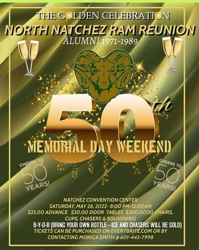 North Natchez Ram Reunion 2022 at Natchez Convention Center on 28th May ...