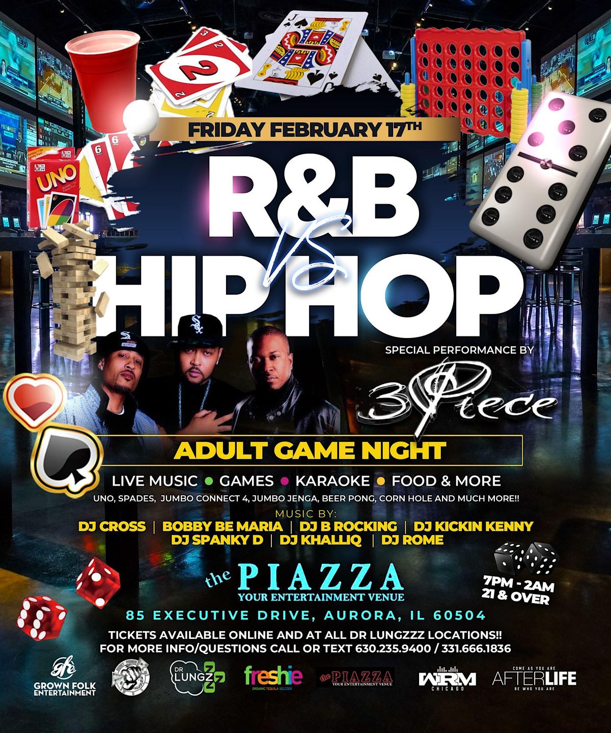 R&B V.S. HIP HOP ADULT GAME NIGHT | the PIAZZA - Aurora | February 17 ...