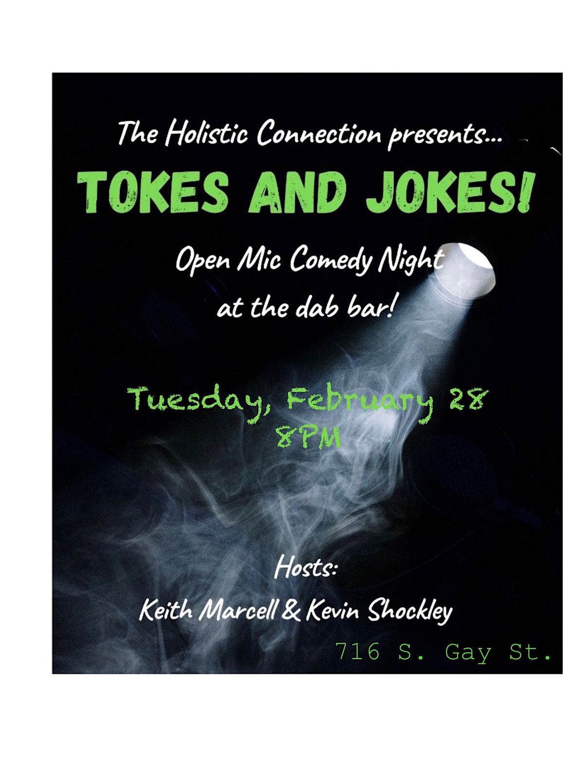 Tokes & Jokes (Free Comedy Show) | The Holistic Connection - Knoxville ...