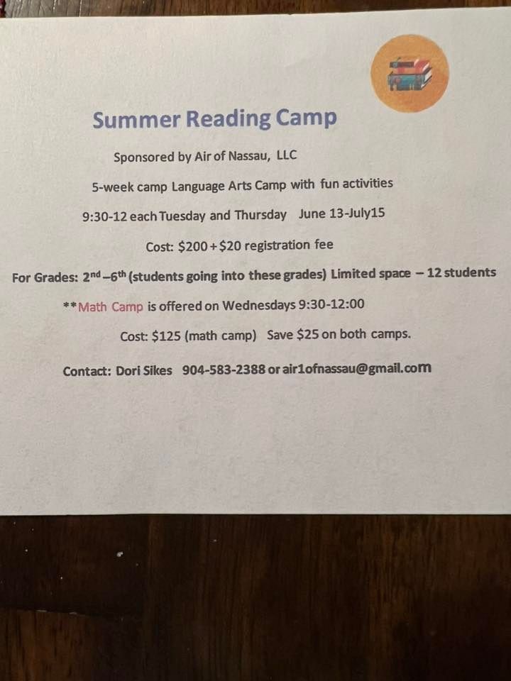 Summer Reading Camp | Yulee, Florida | July 11, 2022