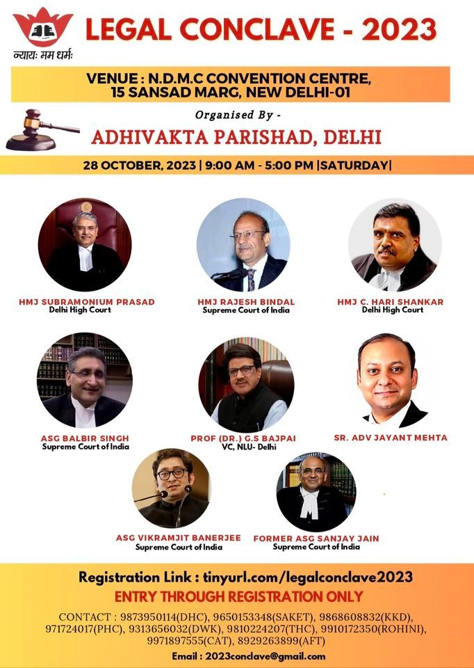 LEGAL CONCLAVE 2023 at NDMC Convention Center, New Delhi on 28th October, 2023