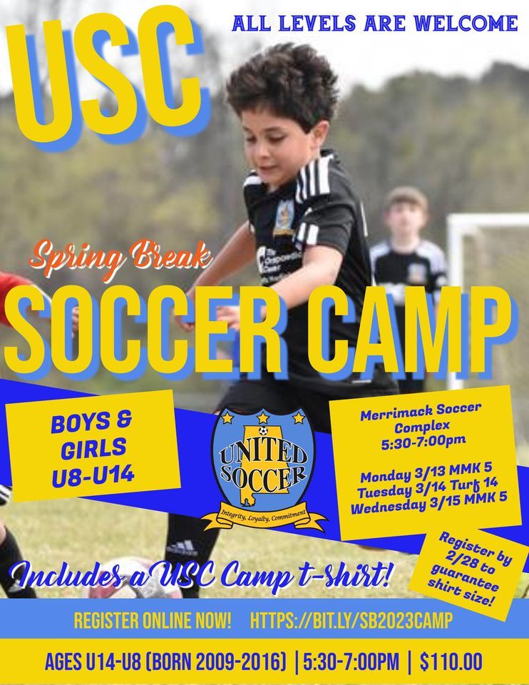 Spring Break 2023 Camp! at Merrimack Soccer Complex, Huntsville on 13th ...