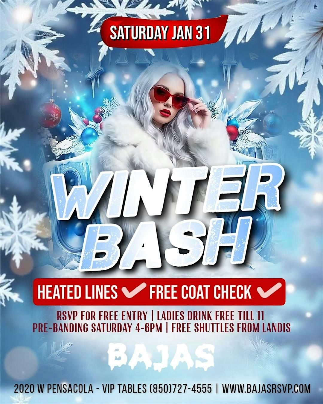 Bajas Saturdays | Winter Bash ( Heated Lines - Free Coat Check) at ...