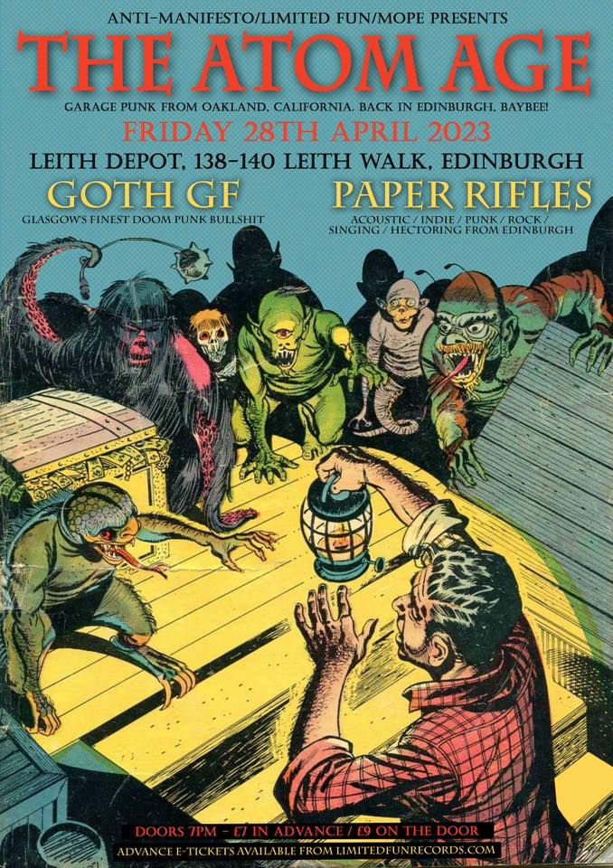 THE ATOM AGE (USA)/GOTH GF/PAPER RIFLES @ LEITH DEPOT, EDINBURGH at ...