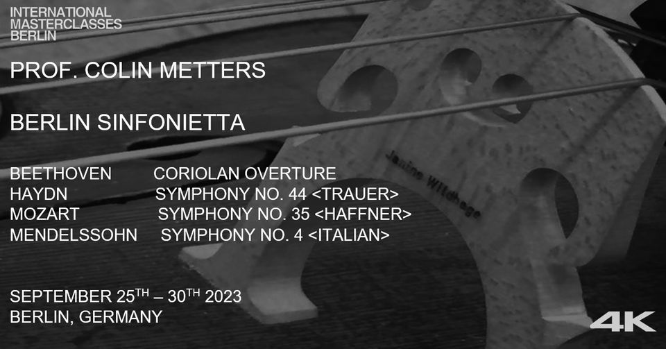 Masterclass and Final Concert with Prof. Colin Metters and the Berlin ...