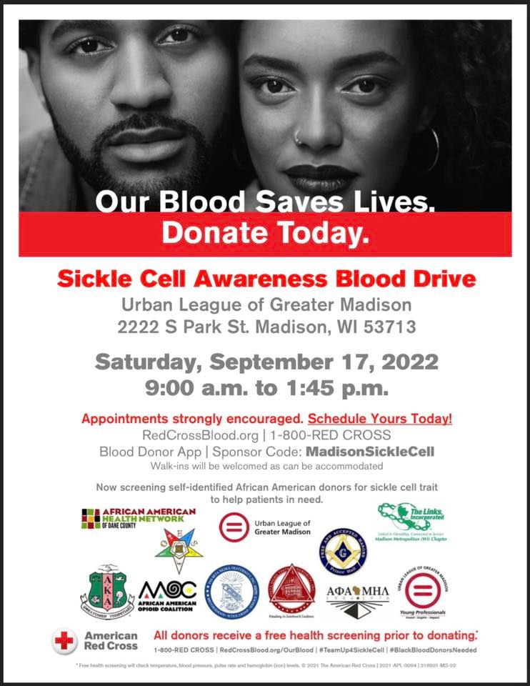 Sickle Cell Awareness Blood Drive | Urban League of Greater Madison ...