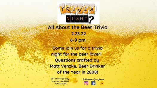All About Beer Trivia | The St. George Brewing Company, Hampton, VA ...