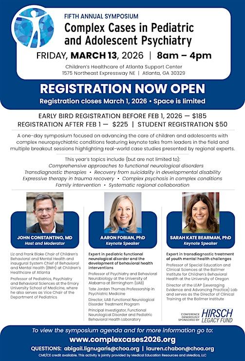 2026 Complex Cases in Pediatric and Adolescent Psychiatry Symposium at ...