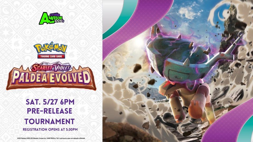 Pokemon Paldea Evolved Pre-release Tournament at Awesome CCG, Derry on ...
