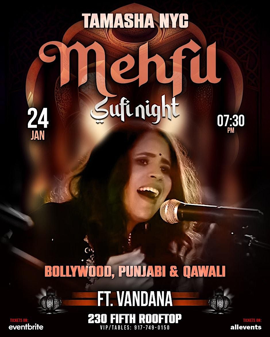 Manhattan Mehfil Live Bollywood & Sufi Night ft. Vandana at 230 Fifth ...