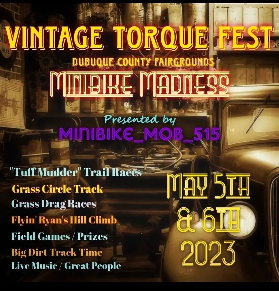 Minibike Events - Vintage Torque Fest 2023 at Dubuque County Fair on ...