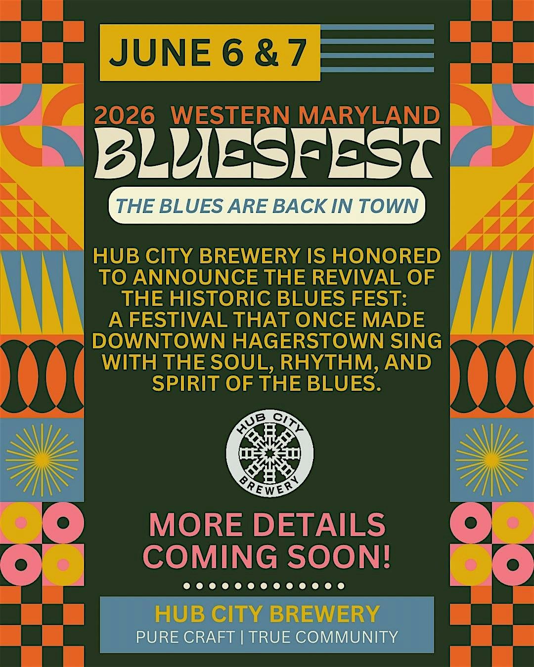 Western Maryland Blues Fest 2026 at Hub City Brewery, Hagerstown on 6th ...