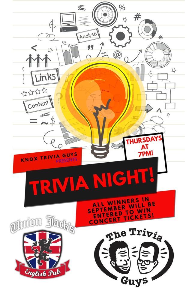 Trivia Night to Win Big! | Union Jacks English Pub, Knoxville, TN ...