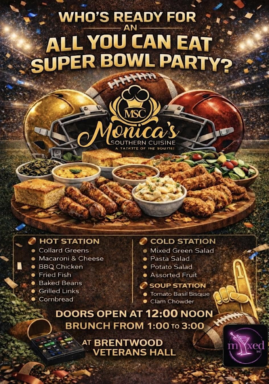 Super Bowl Soul Food Brunch at Brentwood Veterans Memorial Building on ...