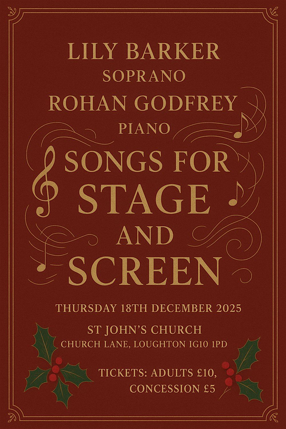 Lily Barker & Rohan Godfrey, Songs for Stage & Screen at St John's ...