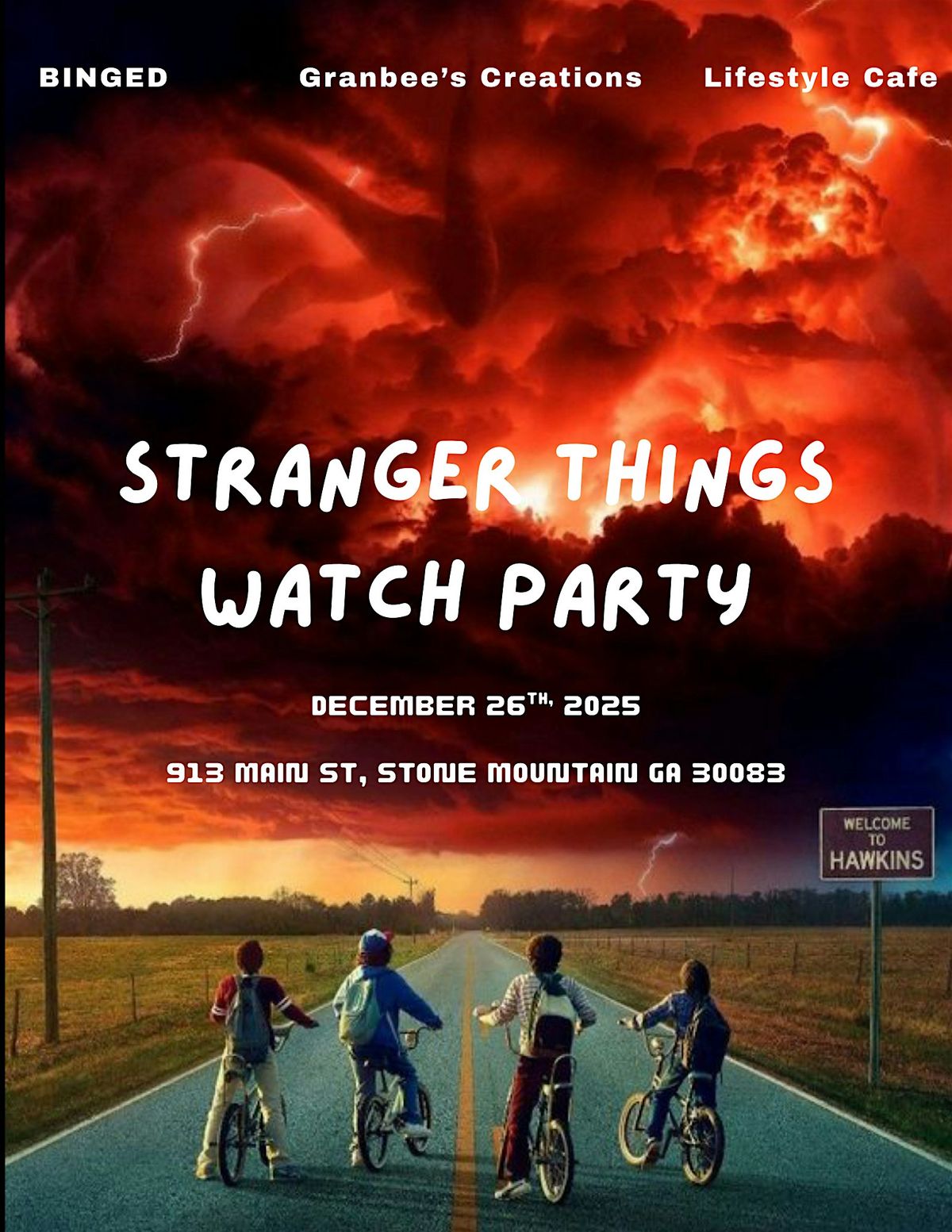 Stranger Things Watch Party at 913 Main St, Stone Mountain on 26th ...